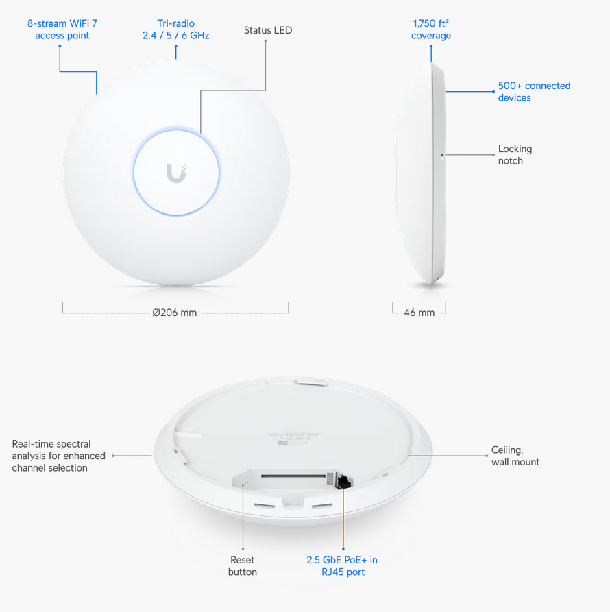 Ubiquiti UniFi U7-Pro-Max | Buy Ubiquiti UniFi U7-Pro-Max WiFi 7 High ...